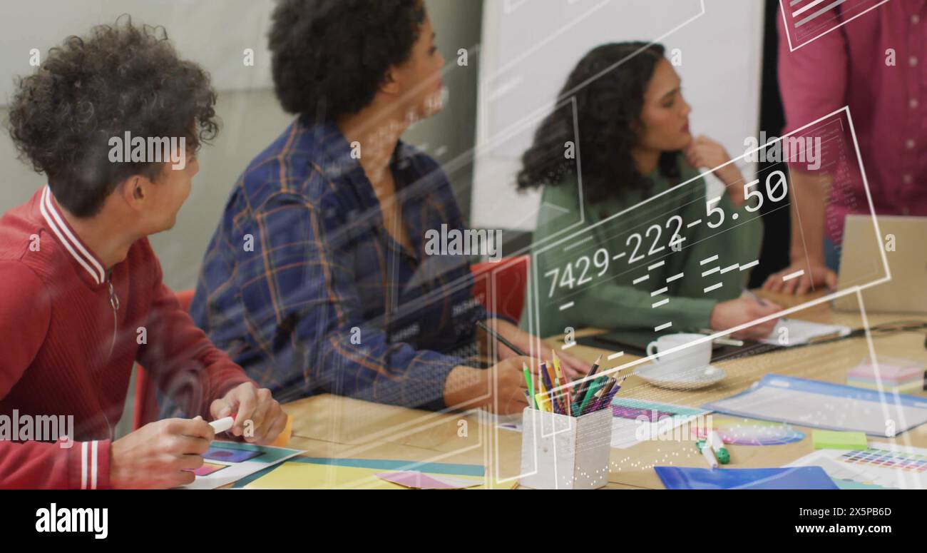 Image of graphs, loading circles and changing numbers, diverse ...