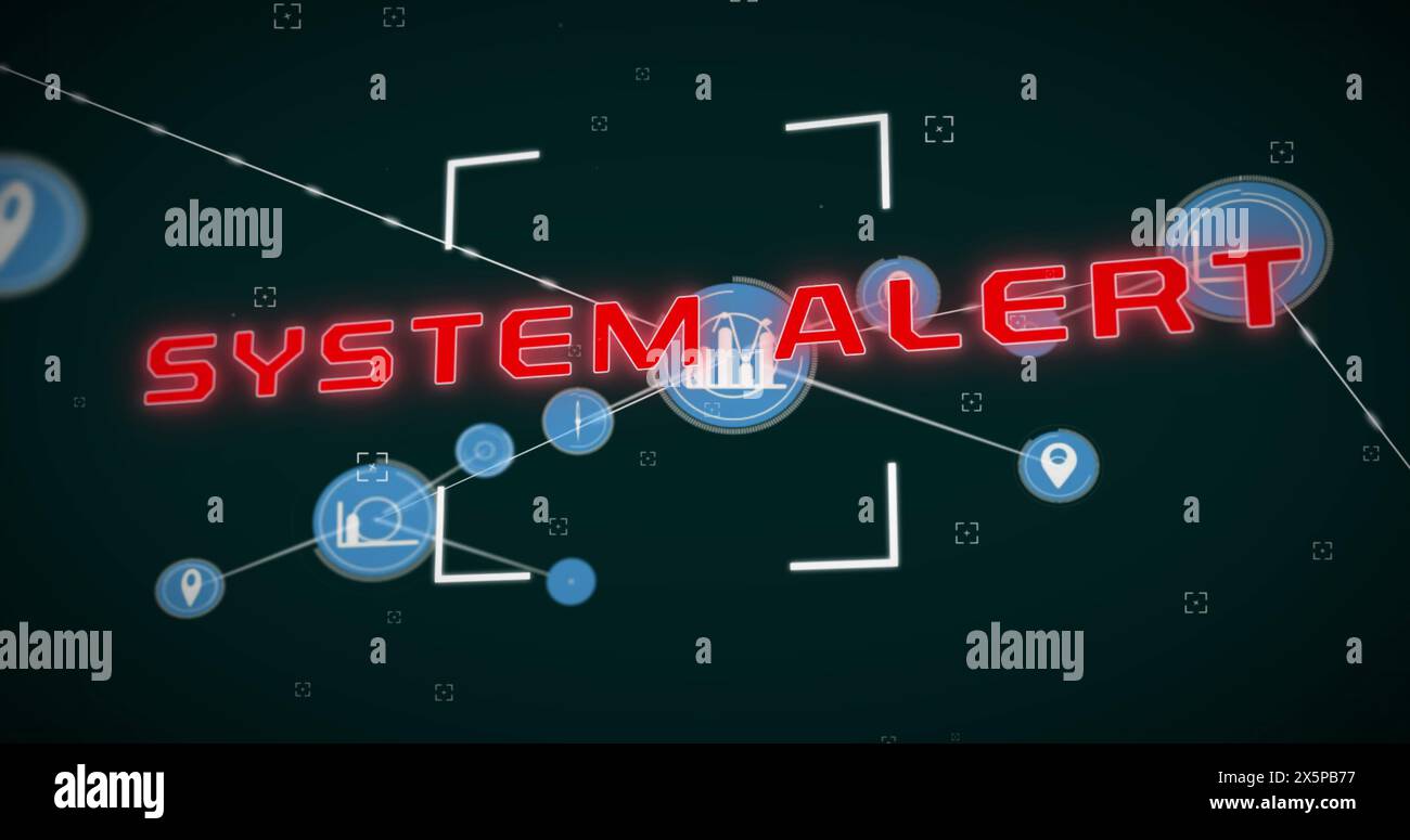 Animation red alert text data hi-res stock photography and images - Alamy