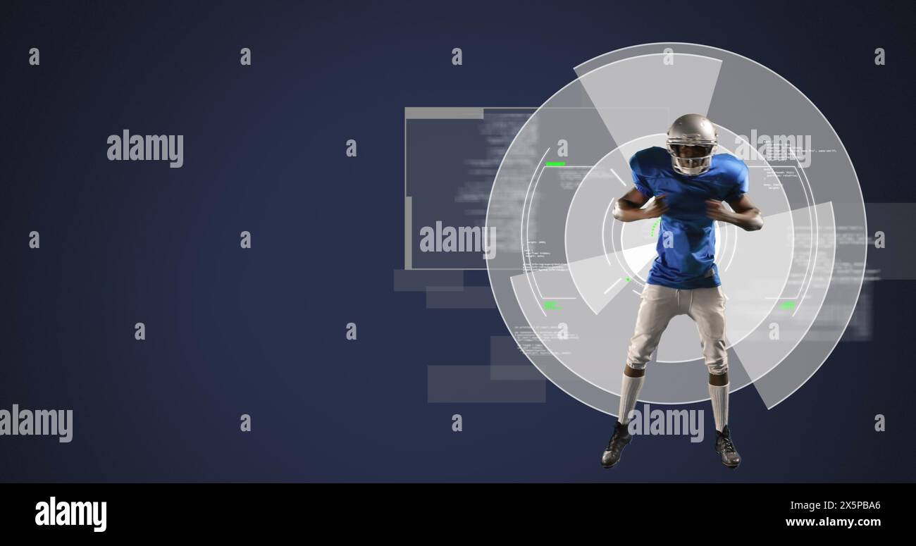 Image of scopes scanning and data processing with american football ...