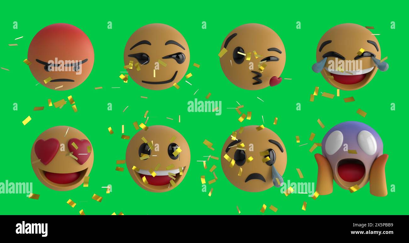 Animation confetti falling over christmas hi-res stock photography and ...