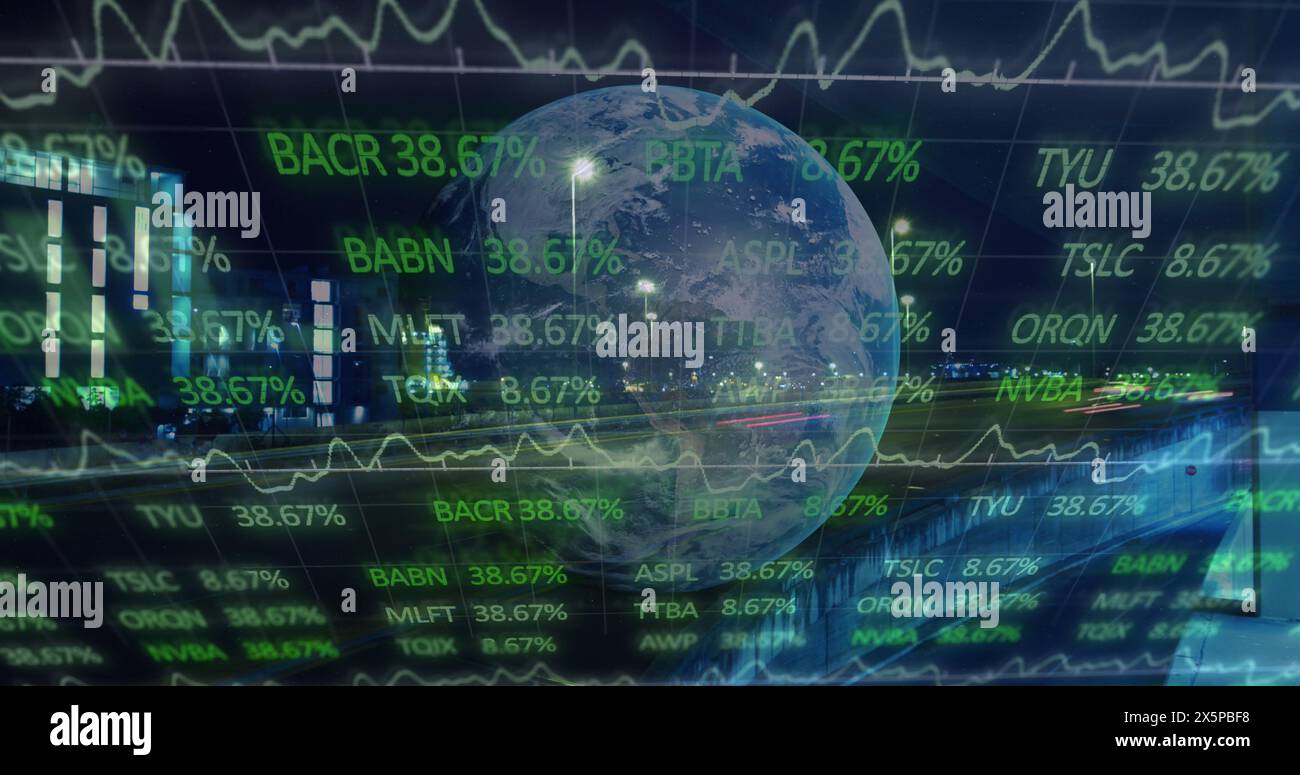 Animation digital globe financial graphs hi-res stock photography and ...
