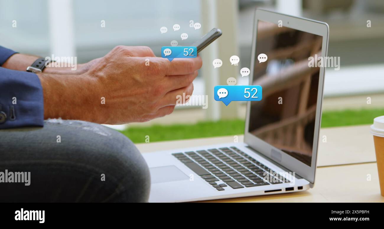 Middle aged businessman laptop using hi-res stock photography and ...