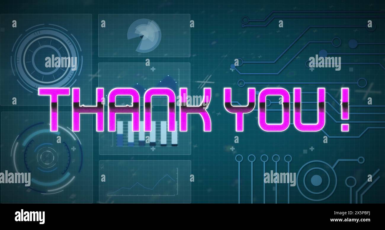 Animation thank text over globe hi-res stock photography and images - Alamy