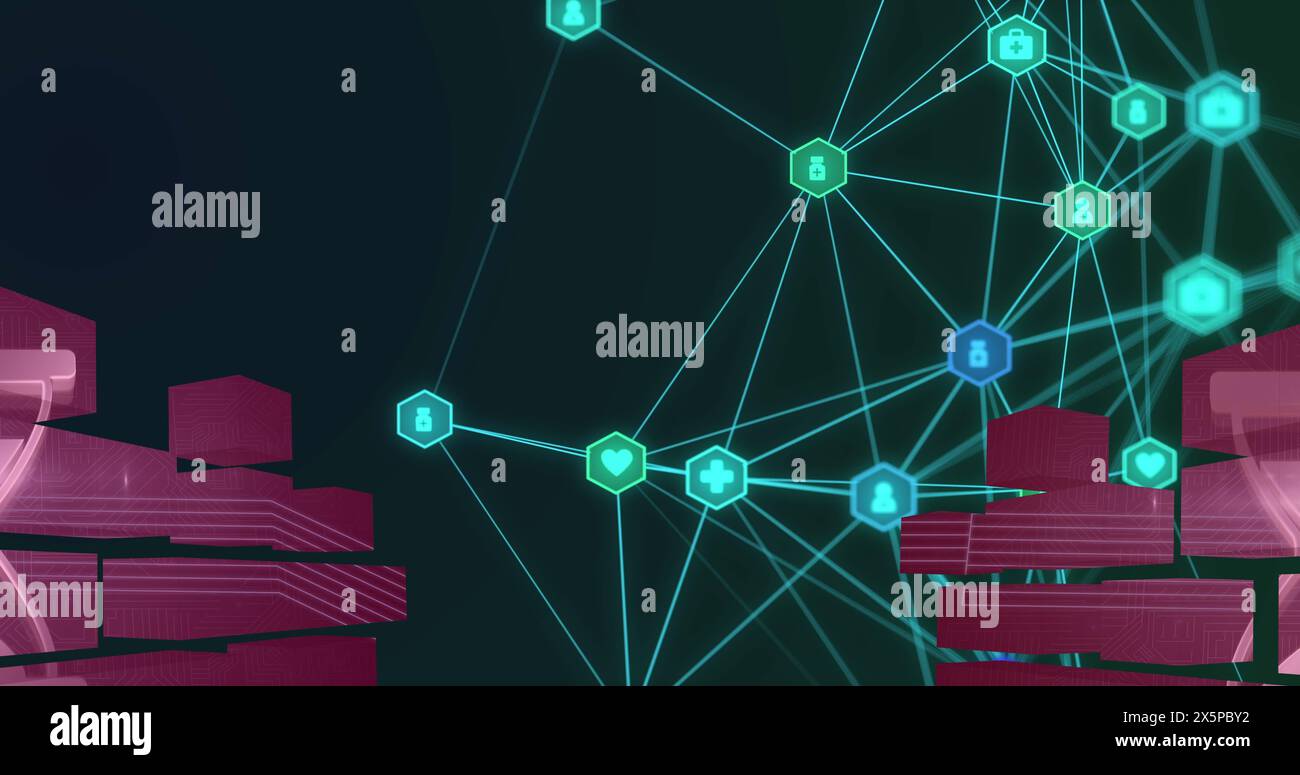 Image of text with globe and network of connections Stock Photo - Alamy
