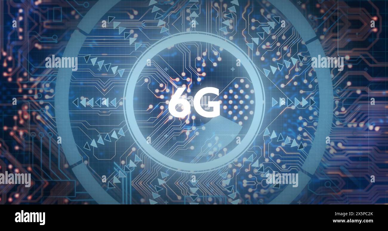 Image of 6g text over network of connections Stock Photo - Alamy