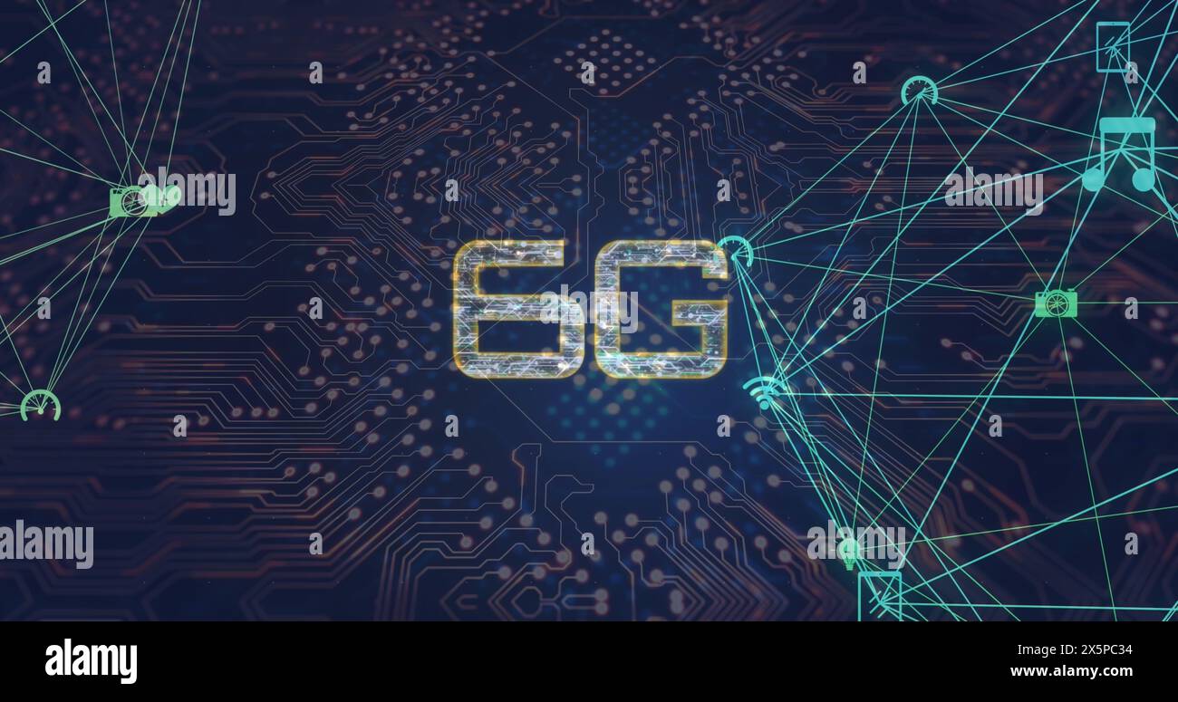 Animation digital connections 6g technology hi-res stock photography ...