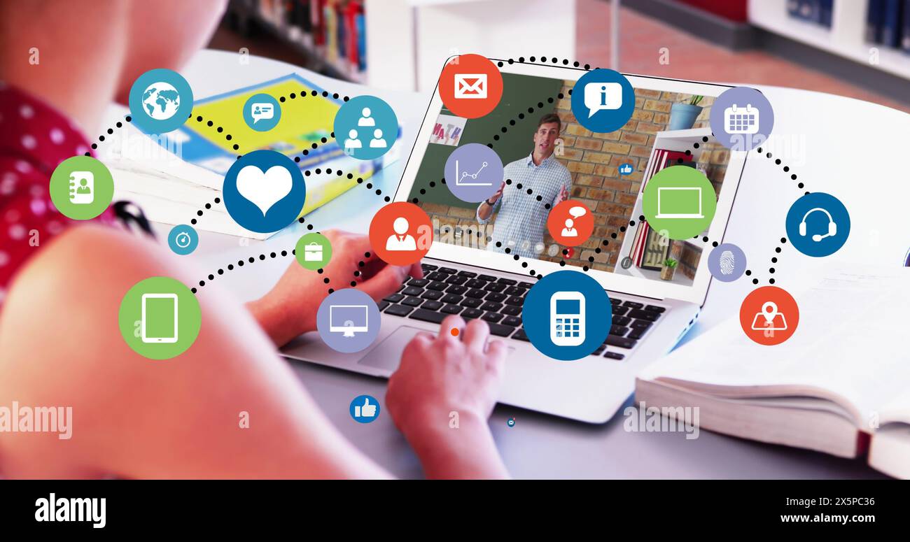 Digital work animation woman icons hi-res stock photography and images ...