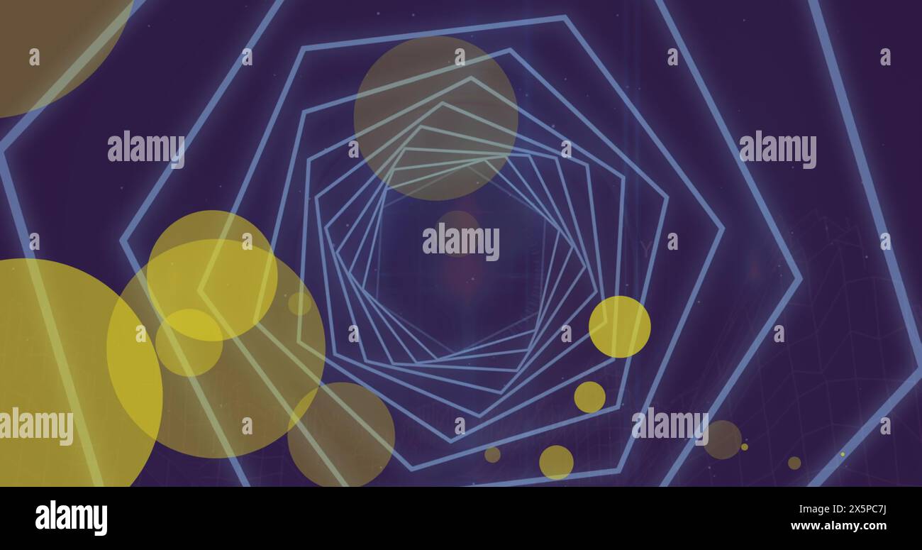 Animation shapes connections moving over hi-res stock photography and ...