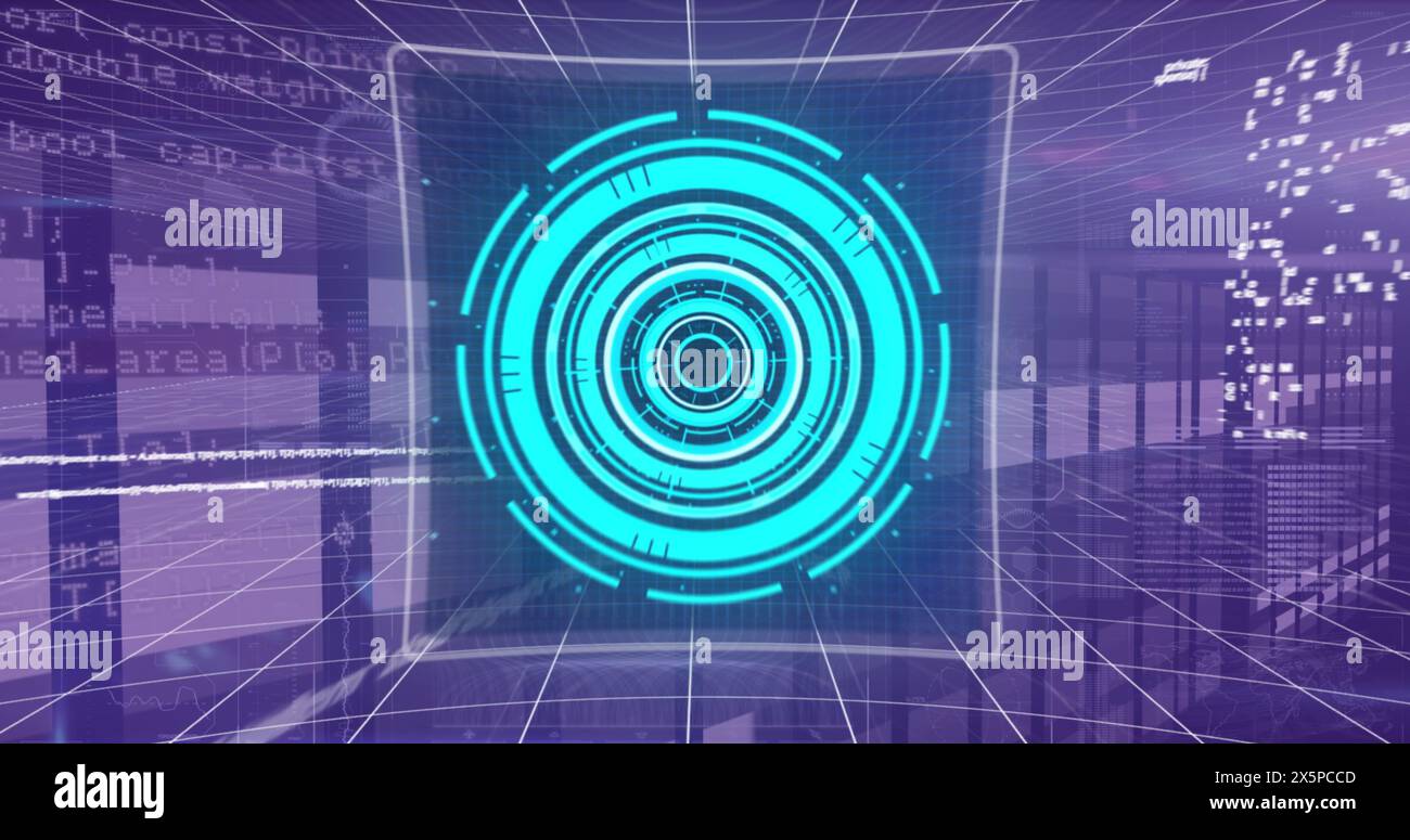 Image of scope scanning over data processing Stock Photo - Alamy