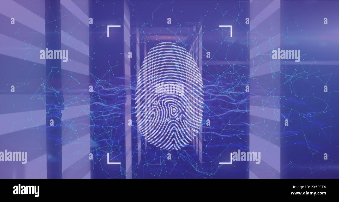 Animation digital interface biometric fingerprint hi-res stock ...