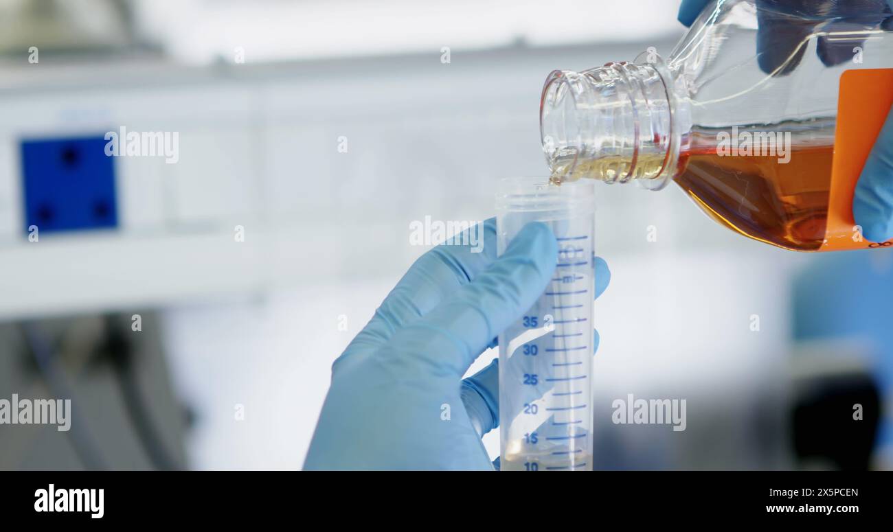 Image of shapes over caucasian male scientist in lab Stock Photo - Alamy