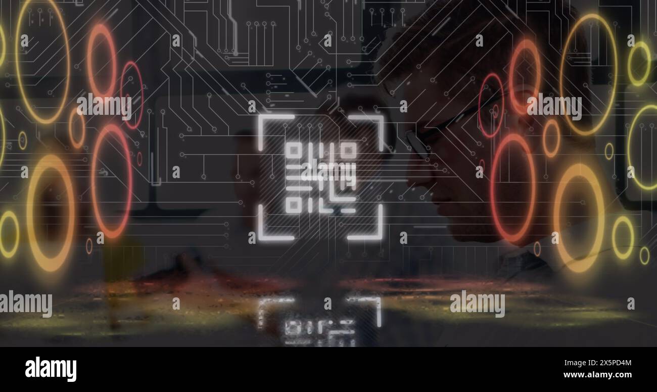 Animation qr code computer circuit hi-res stock photography and images - Alamy