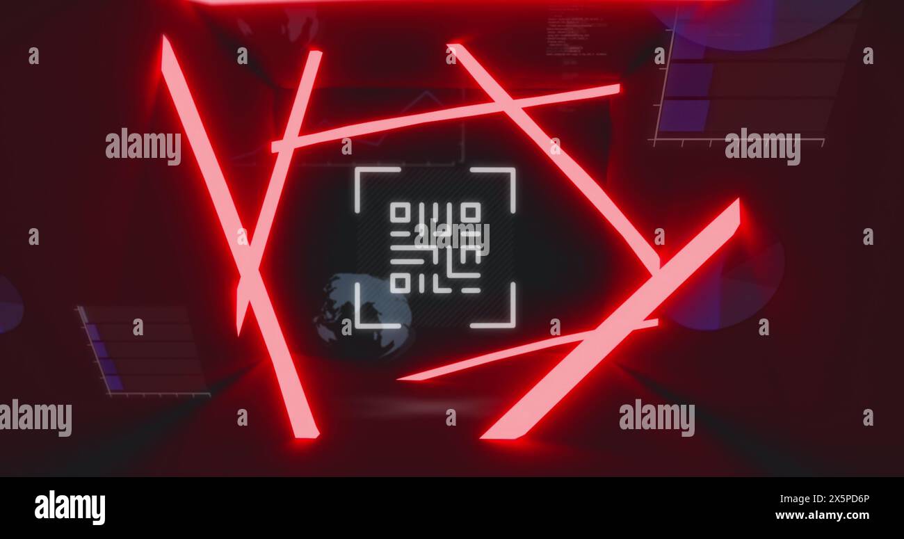 Digital animation neon qr code hi-res stock photography and images - Alamy