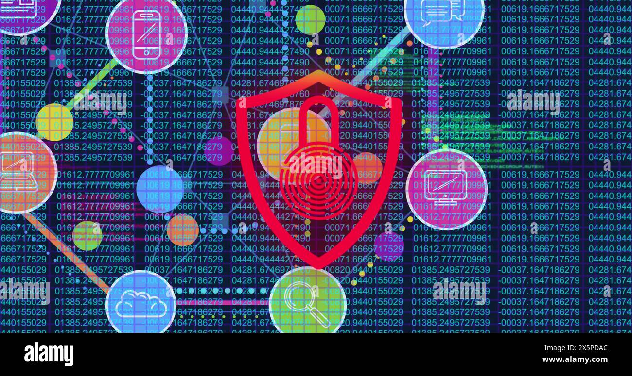 This image showcases a network of connections made up of digital icons ...