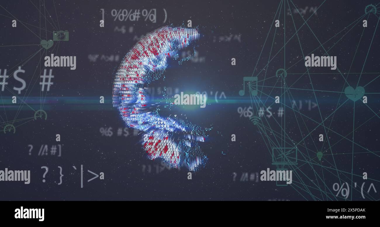 This image showcases a global digital interface technology and ...