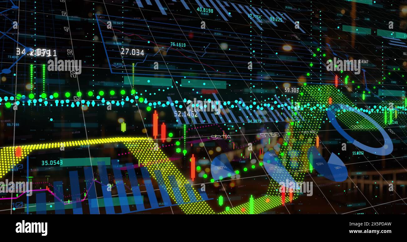 This image is an image of different financial data points being ...