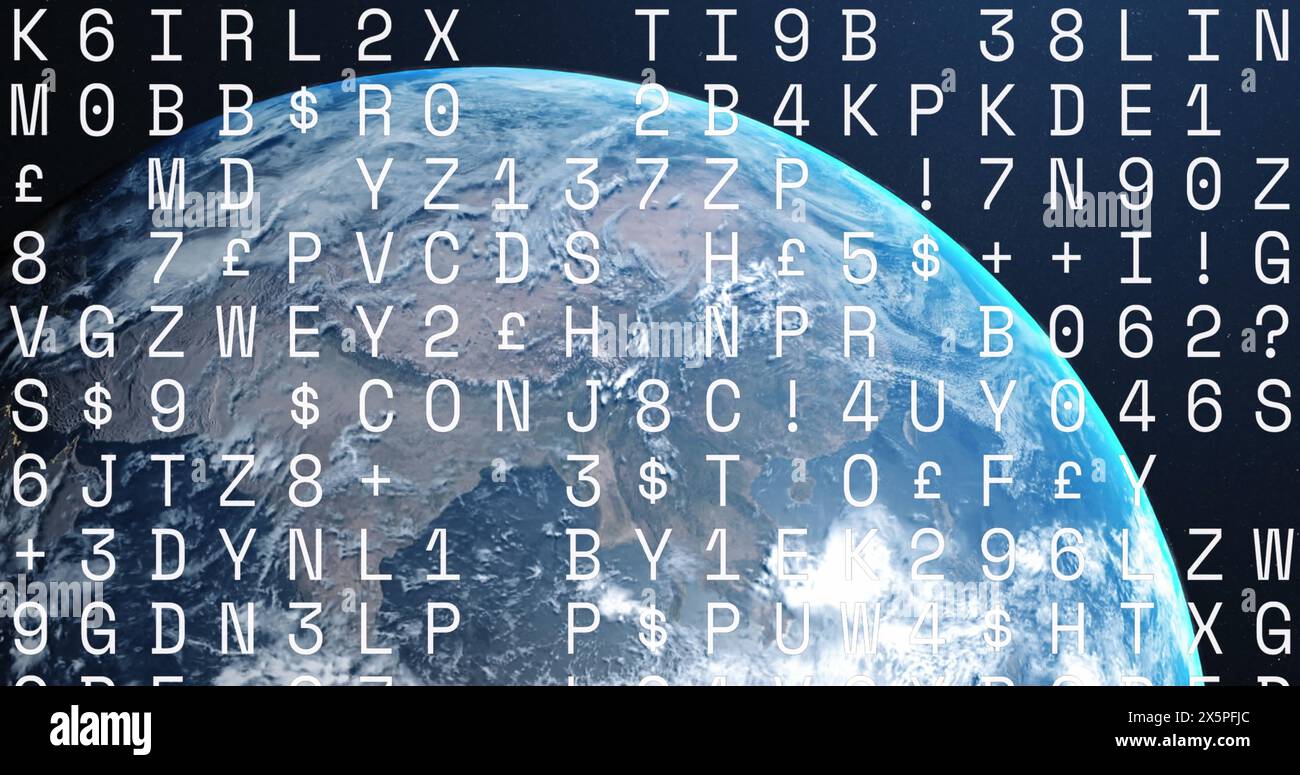Animation globe letters numbers data hi-res stock photography and images - Alamy
