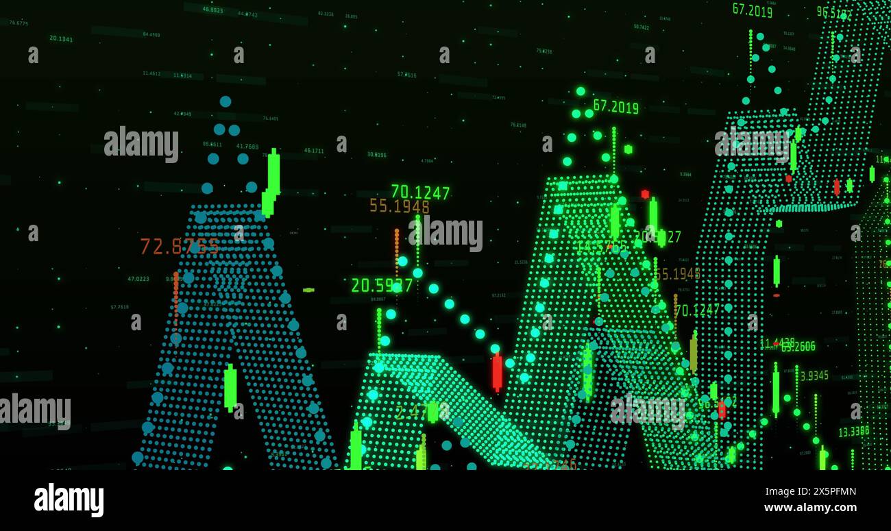 Image of financial data processing over world map Stock Photo - Alamy