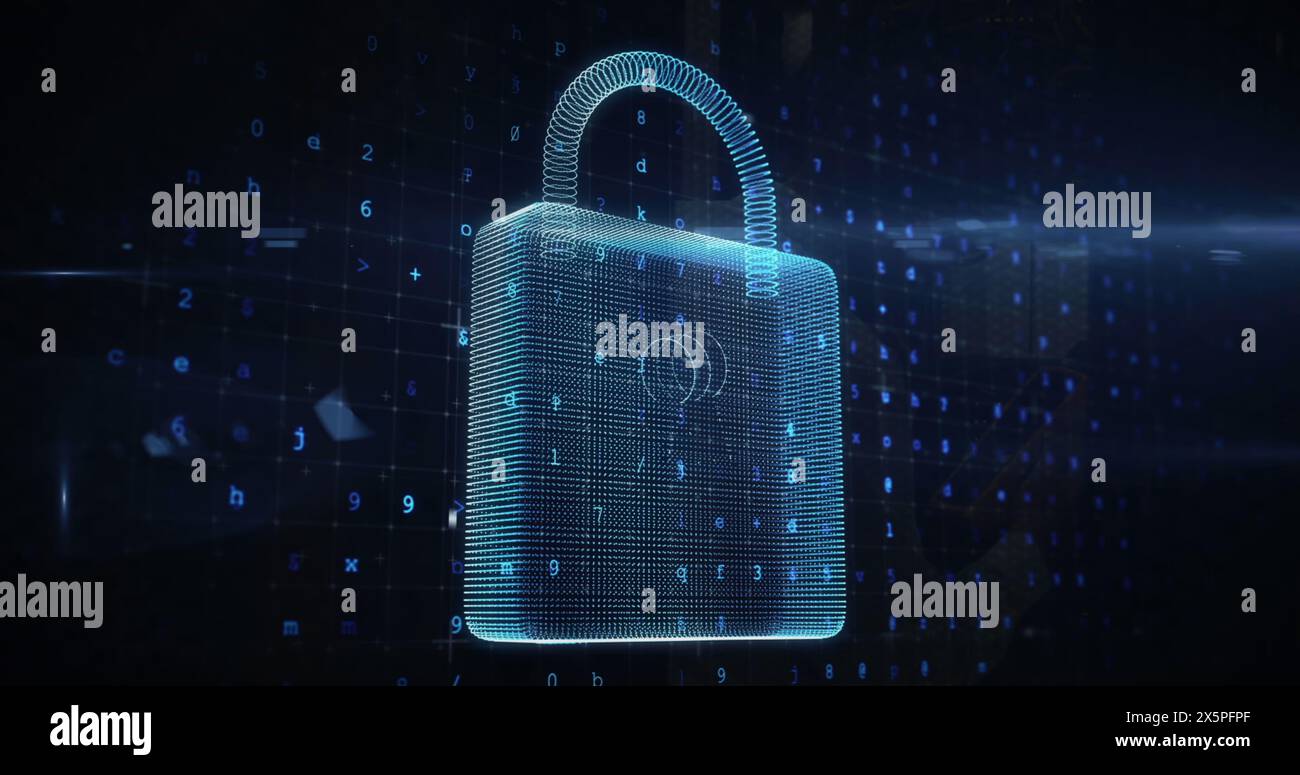 Cyber network padlock animation hi-res stock photography and images - Alamy
