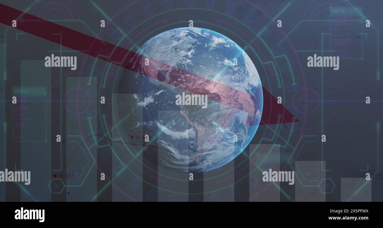 Animation red globe digital data hi-res stock photography and images - Alamy