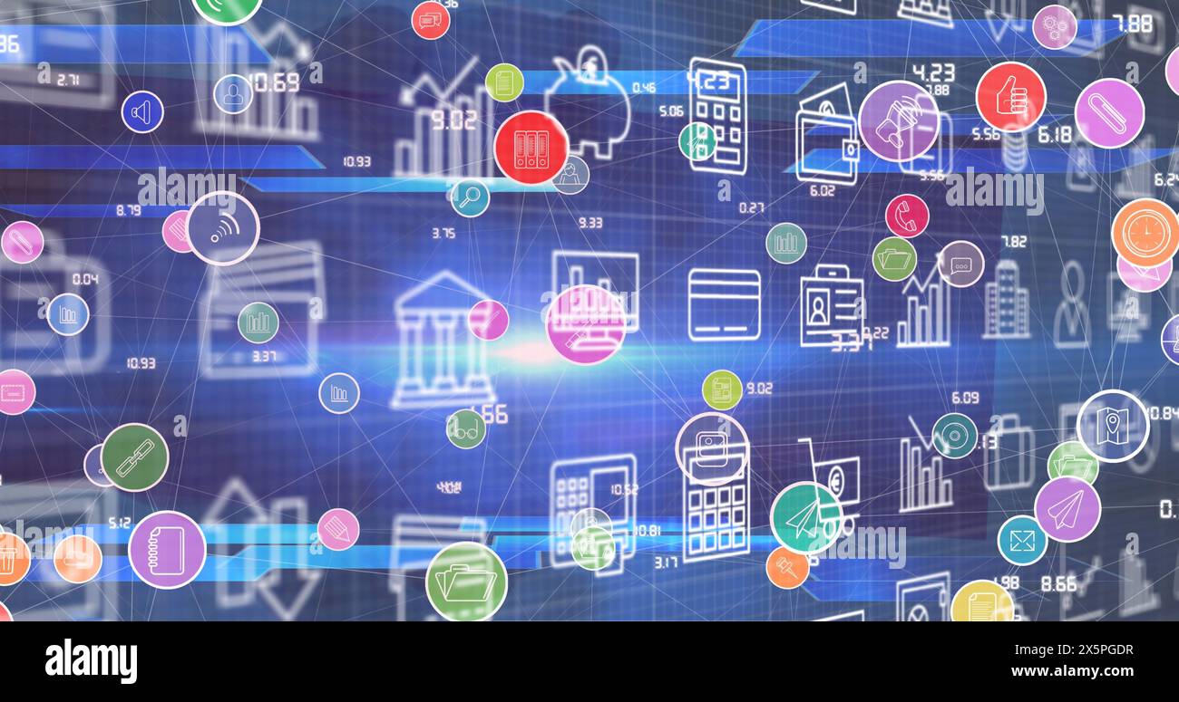 Animation moving network icons connections hi-res stock photography and ...