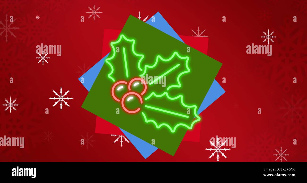 Animation falling snow over computer hi-res stock photography and ...