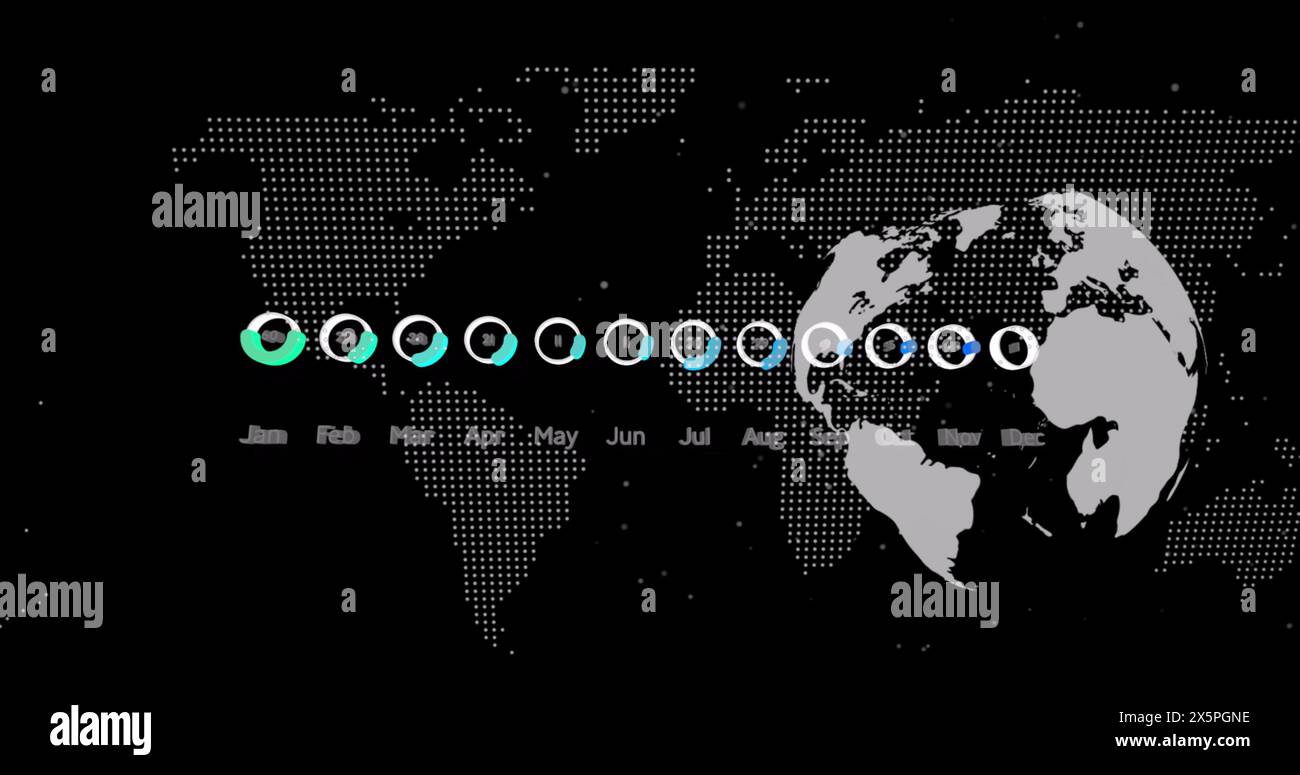 Animation statistics over world map hi-res stock photography and images ...