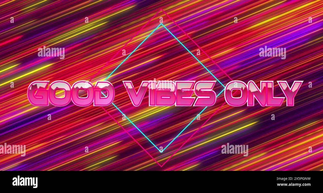 Image of good vibes only text over light trails Stock Photo - Alamy
