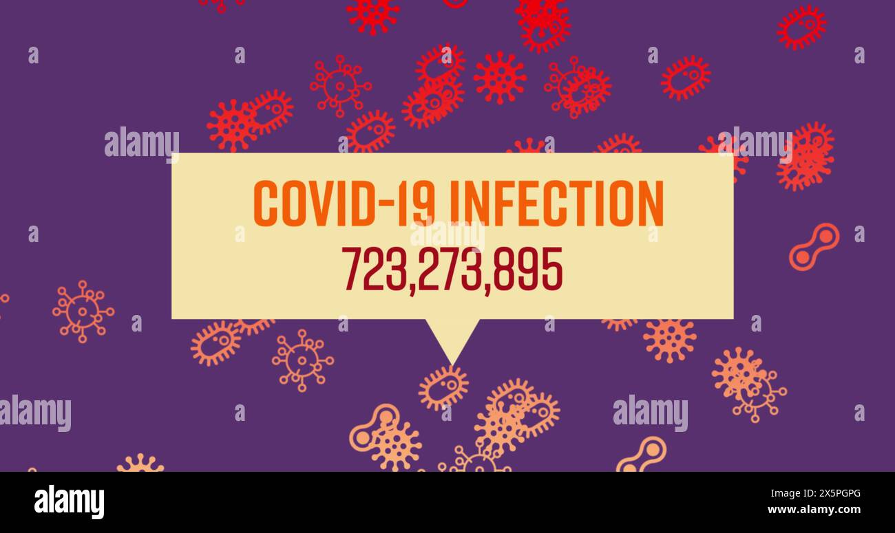 Image of covid 19 text over virus cells Stock Photo - Alamy