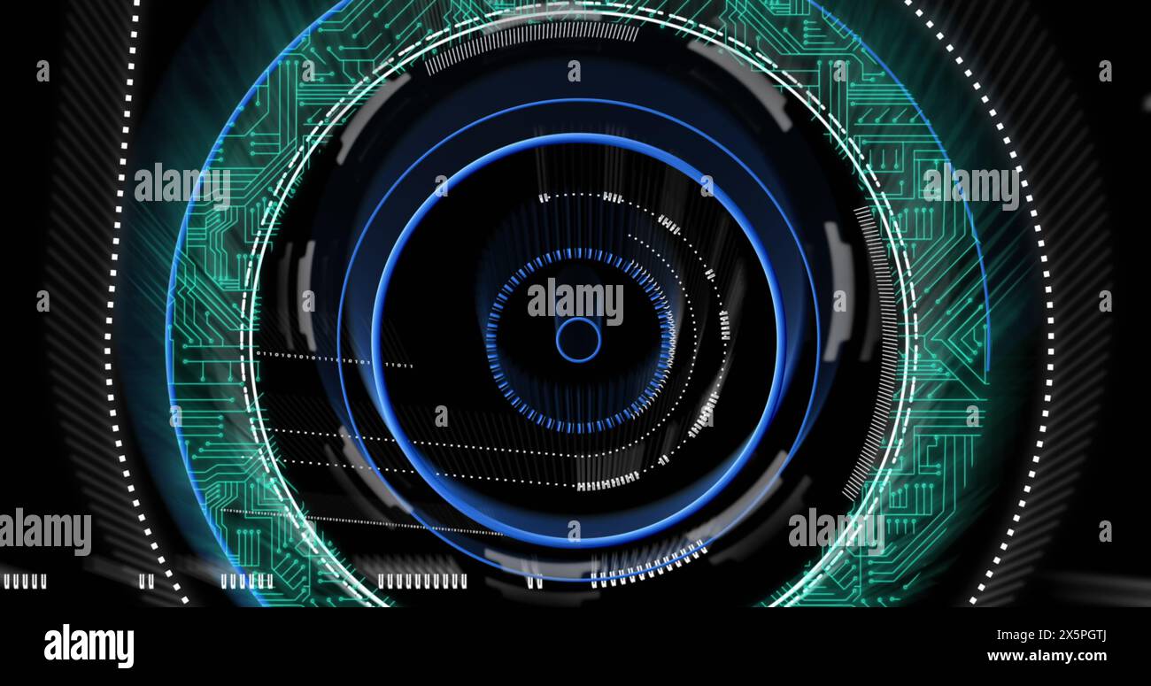 Radiance screen with futuristic statistics against a green screen Stock ...