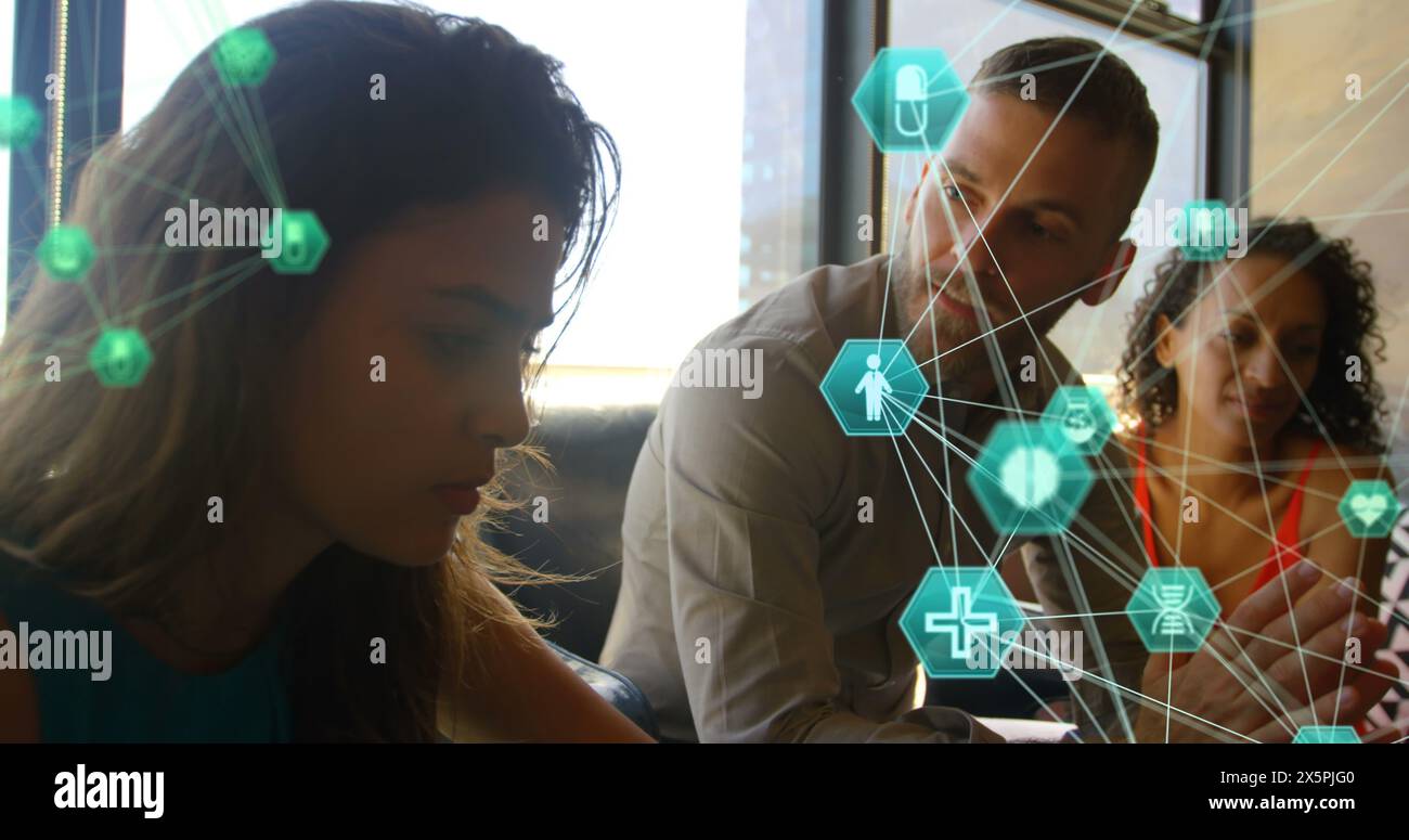 Animation network connections diverse data hi-res stock photography and ...