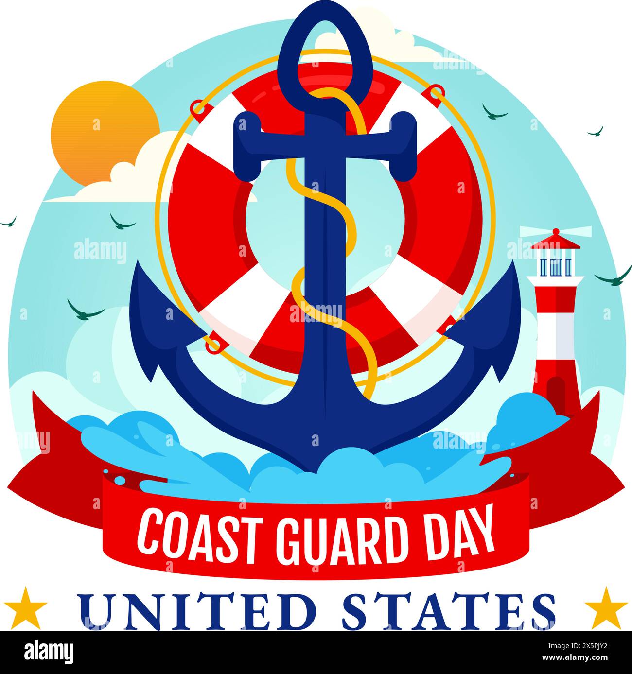 American flag waving on ship Cut Out Stock Images & Pictures - Alamy