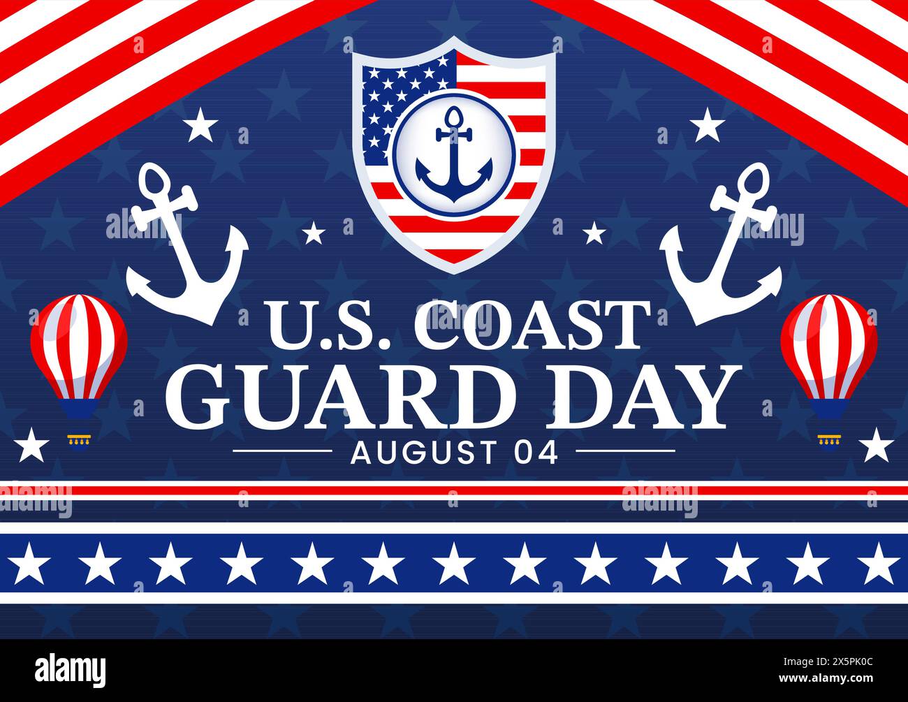United States Coast Guard Day Vector Illustration on August 4 with ...
