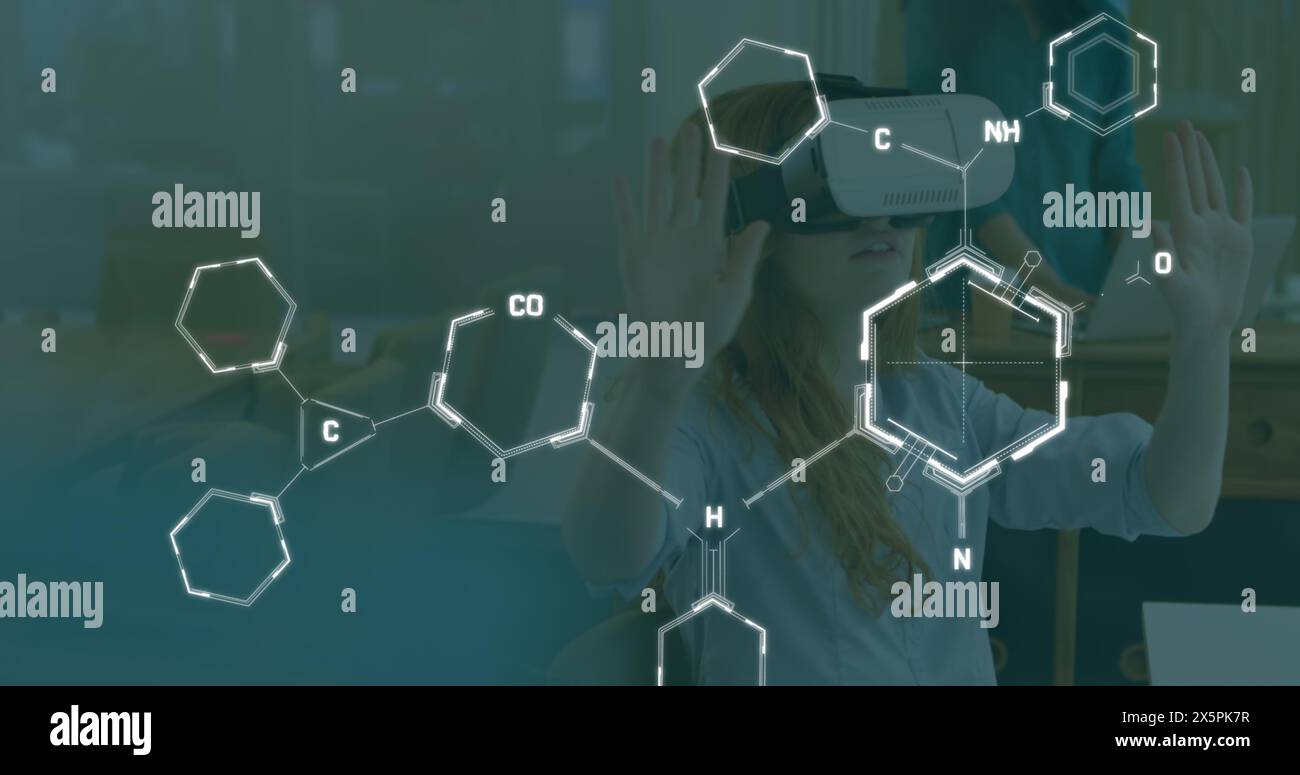 Animation chemical formula over caucasian hi-res stock photography and ...
