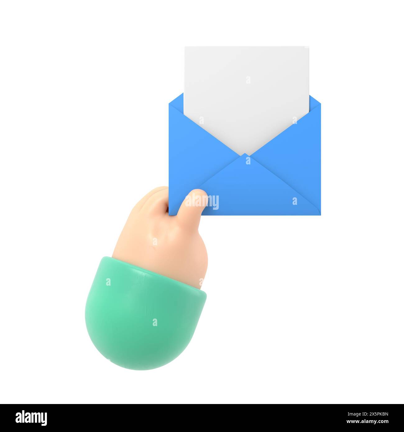 Envelope holding in the hand. Email message concept, sending. Postman ...