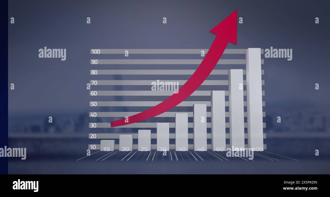 Animation red arrow statistics processing hi-res stock photography and images - Alamy