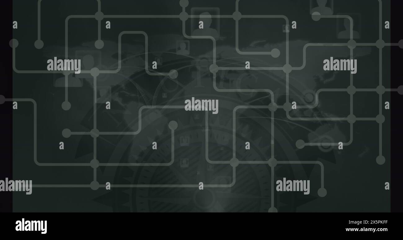 Image of shapes moving over data processing Stock Photo - Alamy