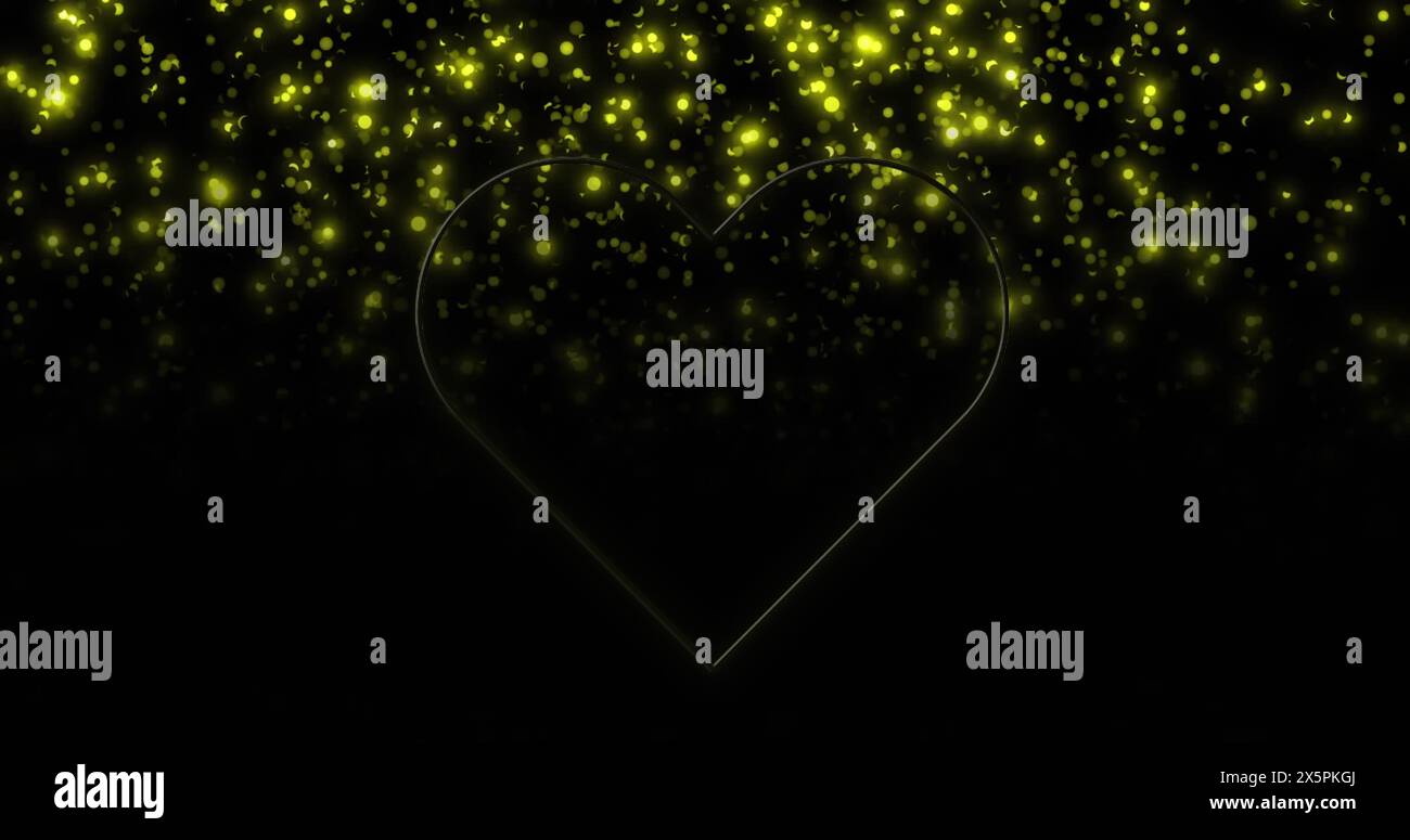 Image of neon heart over flashing yellow lights Stock Photo - Alamy