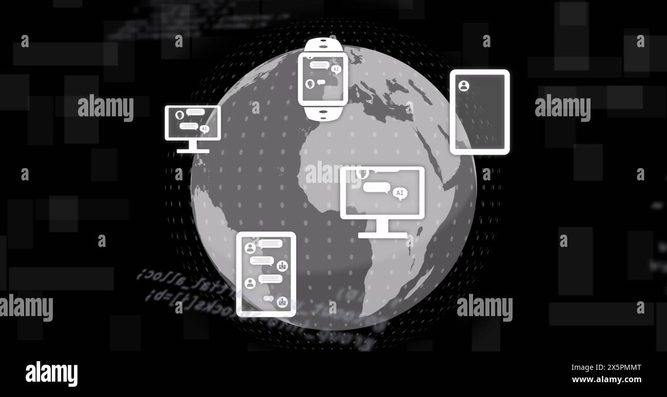 Animation icons rotating globe computer hi-res stock photography and images - Alamy