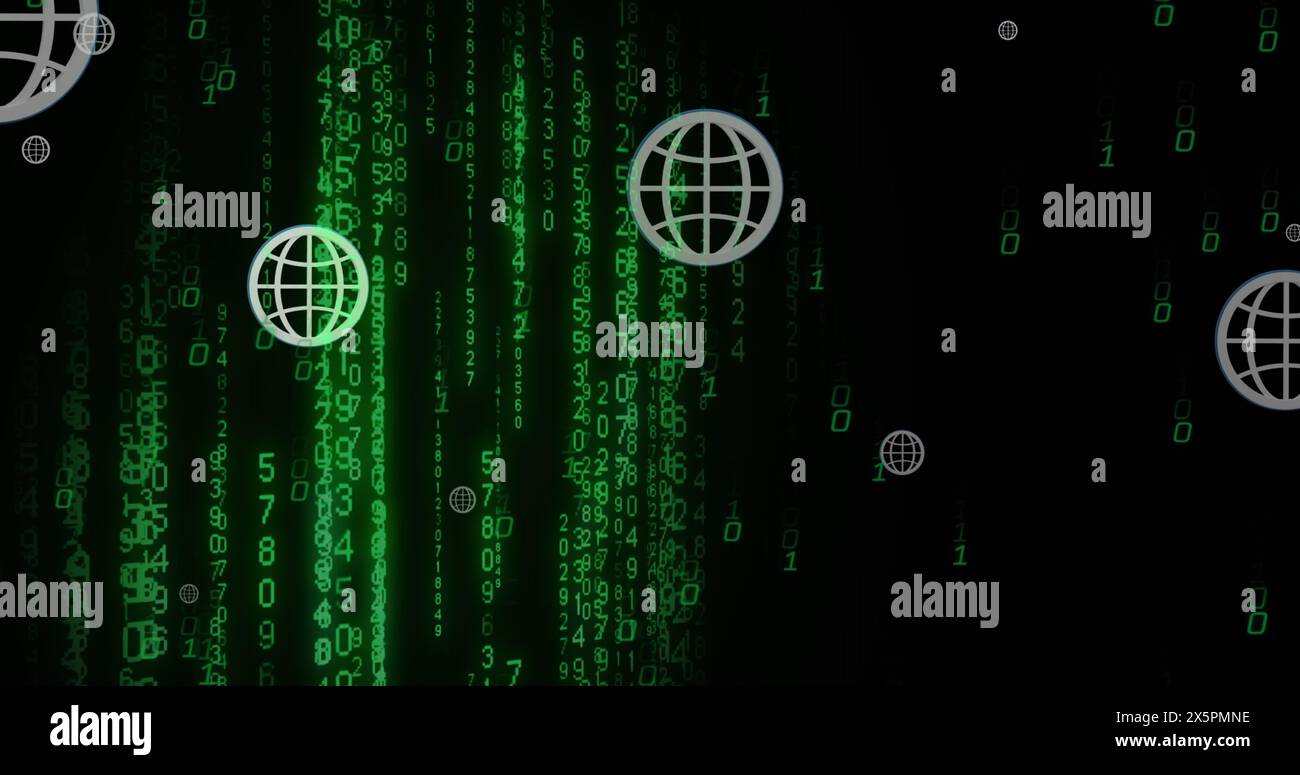 illustration of vector background with binary numbers Stock Photo - Alamy