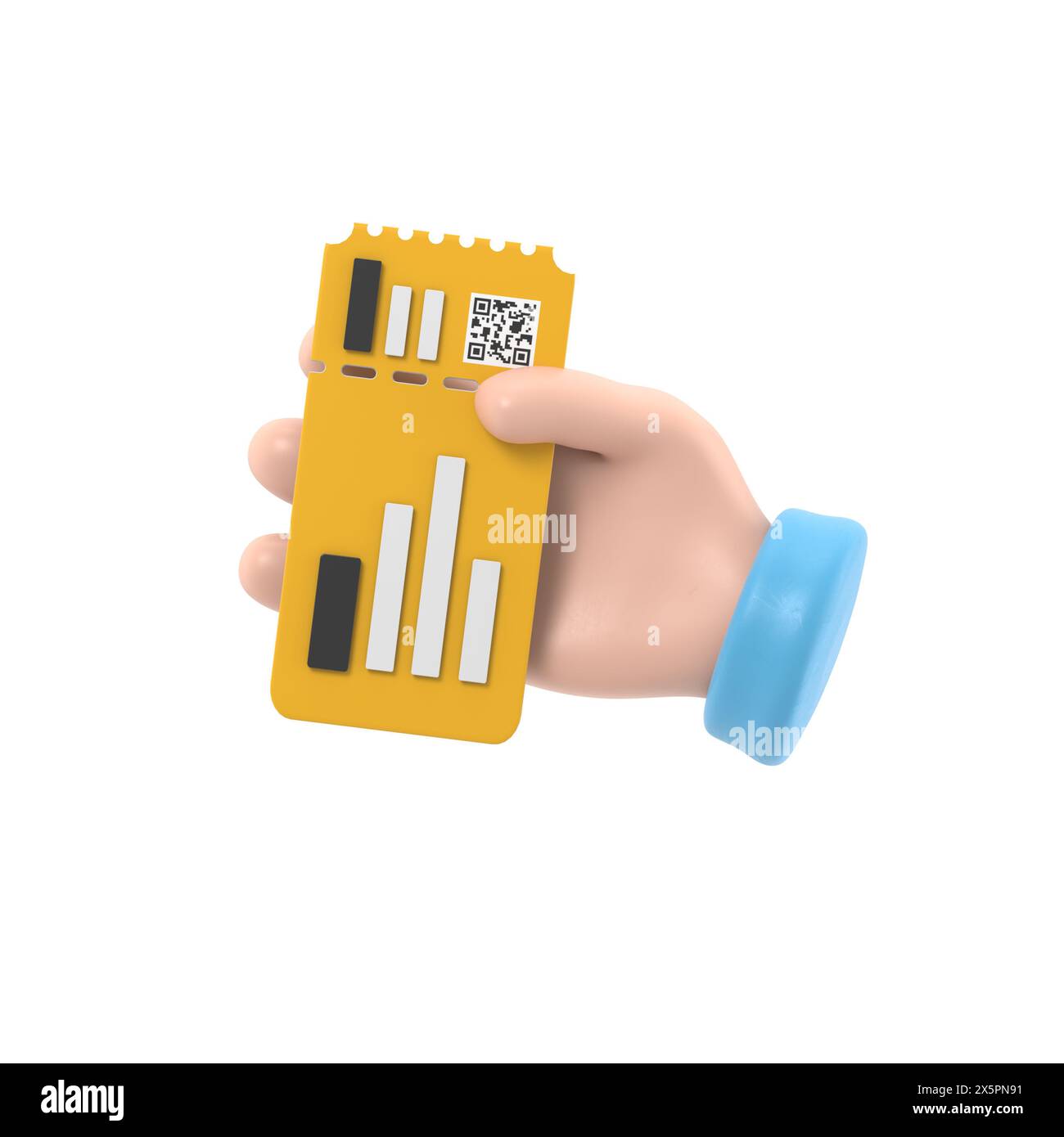 3D airline boarding pass ticket in holding hand, ready tourism and ...