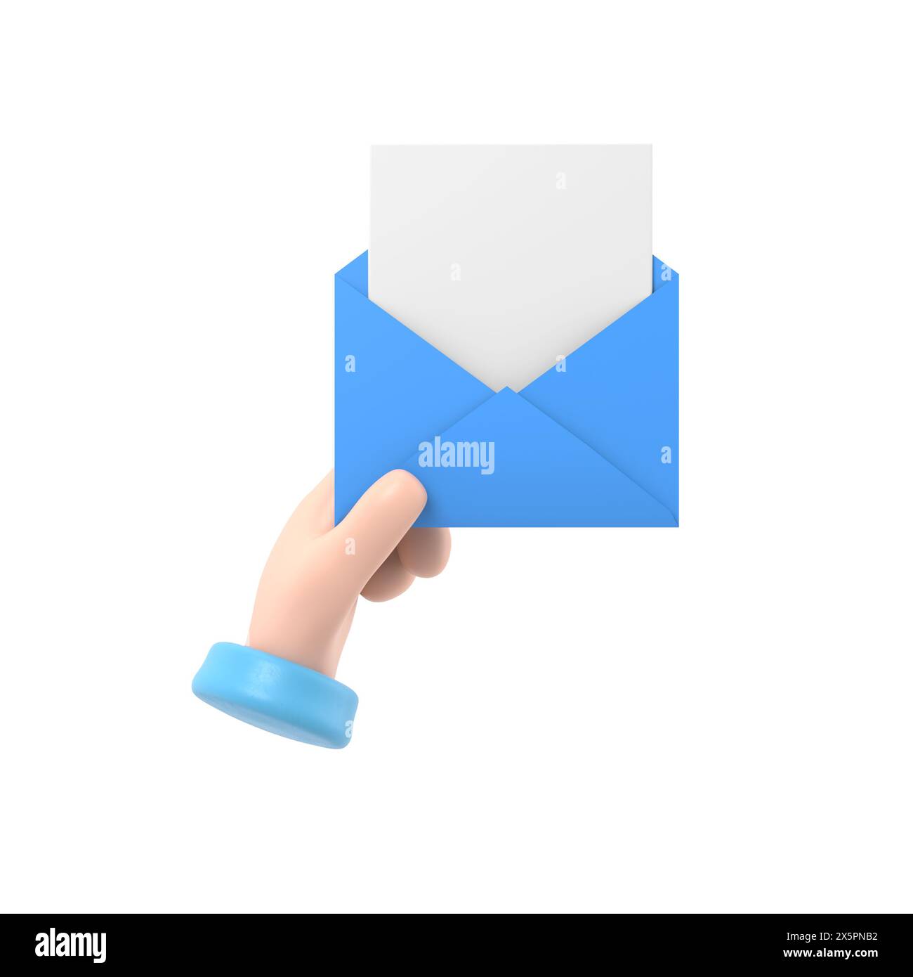Envelope holding in the hand. Email message concept, sending. Postman ...
