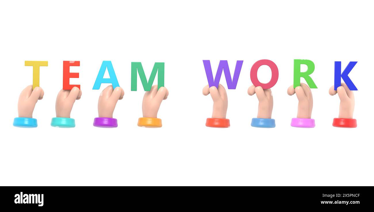 Cartoon Gesture Icon Mockup.Hands hold the letters with the word ...