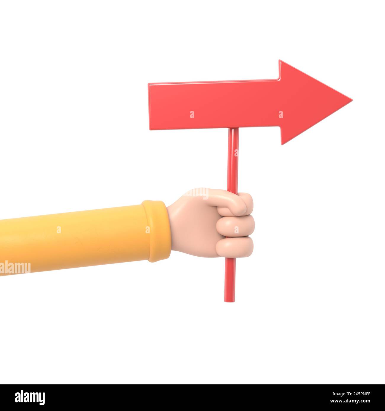 Cartoon Gesture Icon Mockup.Pointer arrow in a cartoon hand on. Disney ...