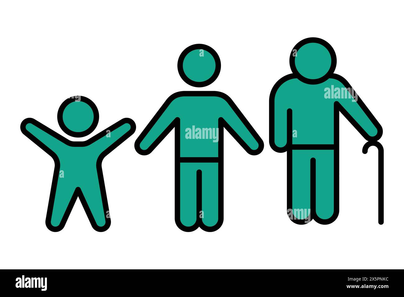 generation icon. children to old age. icon related to elderly. flat ...