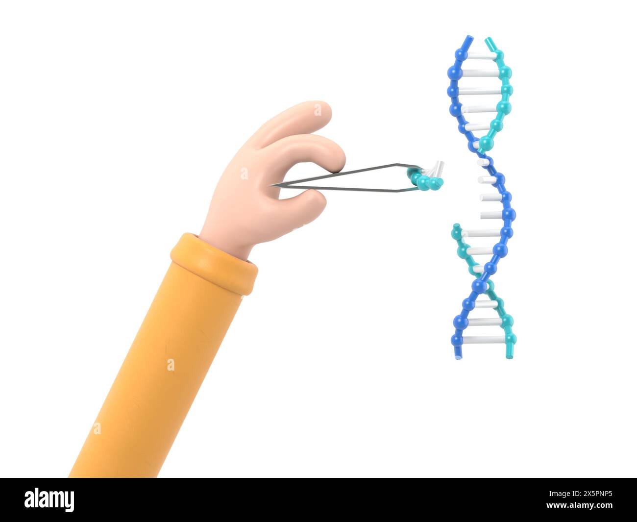 Cartoon Gesture Icon Mockup.Changing DNA concept. Manipulation DNA ...