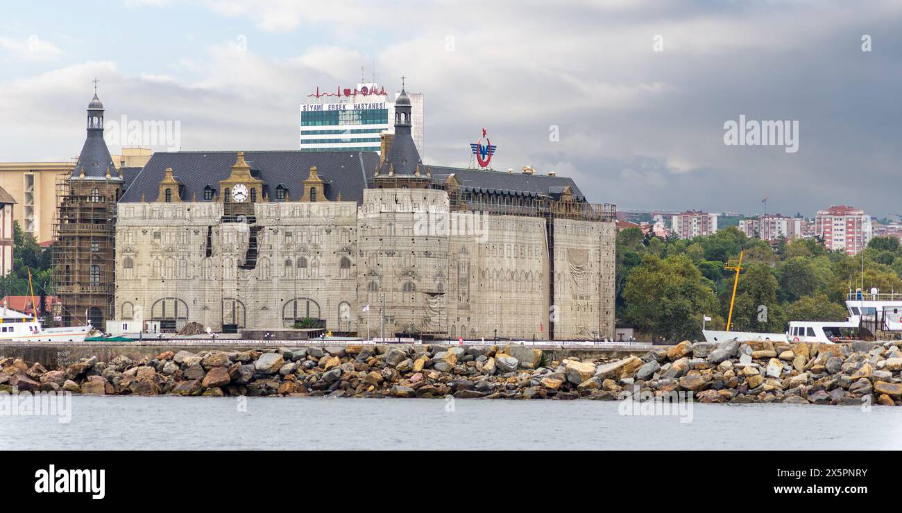 Istanbul, Turkey - August 25, 2022: Bosphorus, Haydarpasha Railway ...