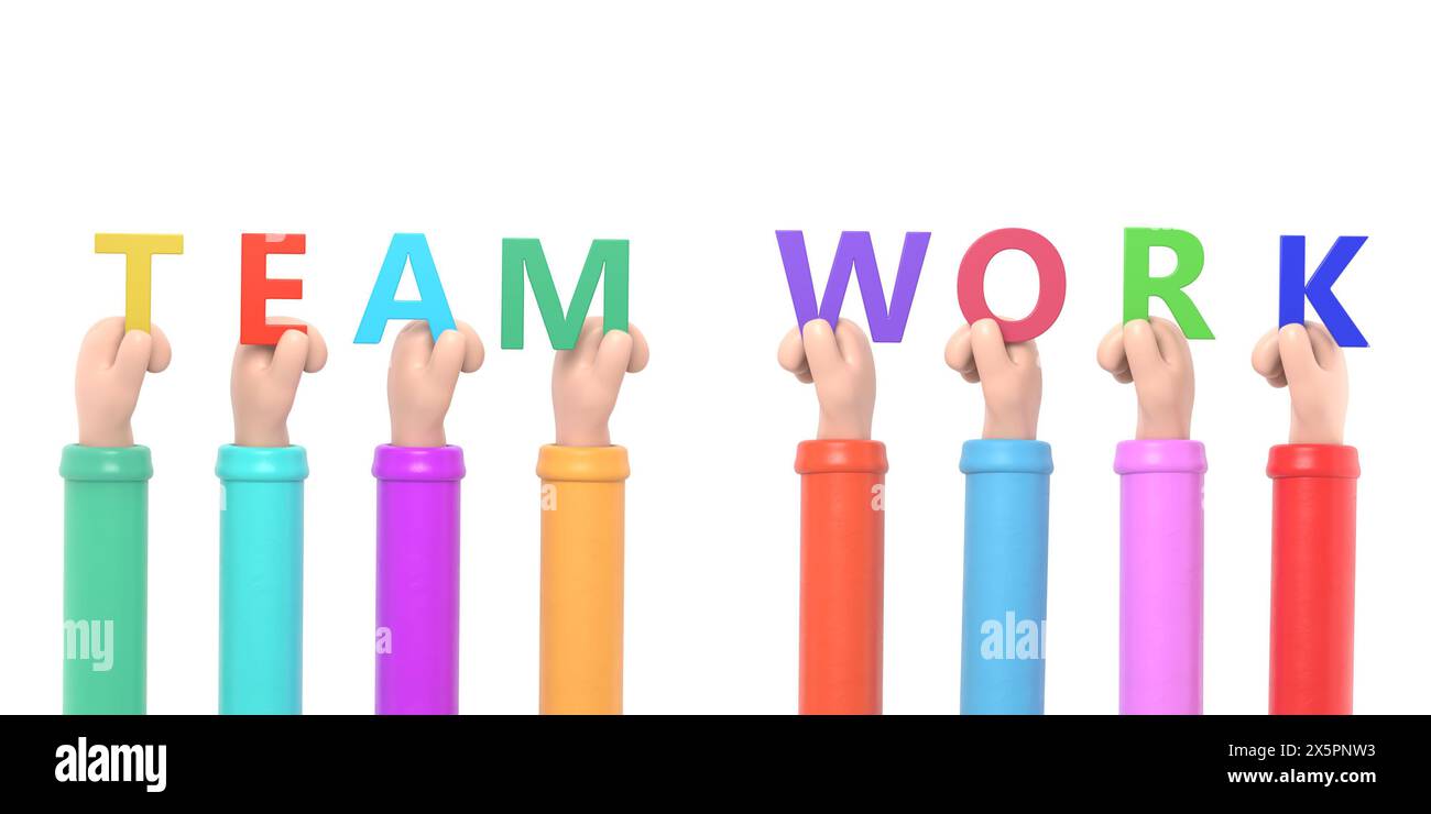 Cartoon Gesture Icon Mockup.Hands hold the letters with the word ...