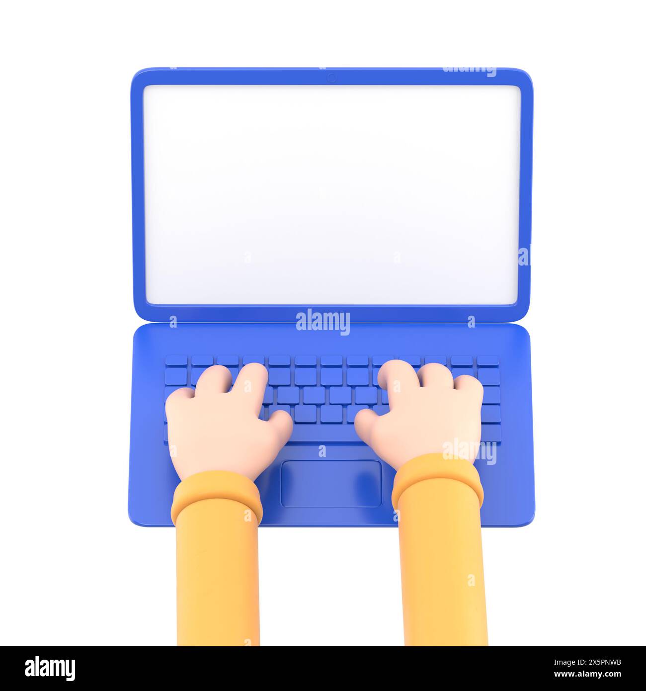 Cartoon man using computer in hi-res stock photography and images - Alamy
