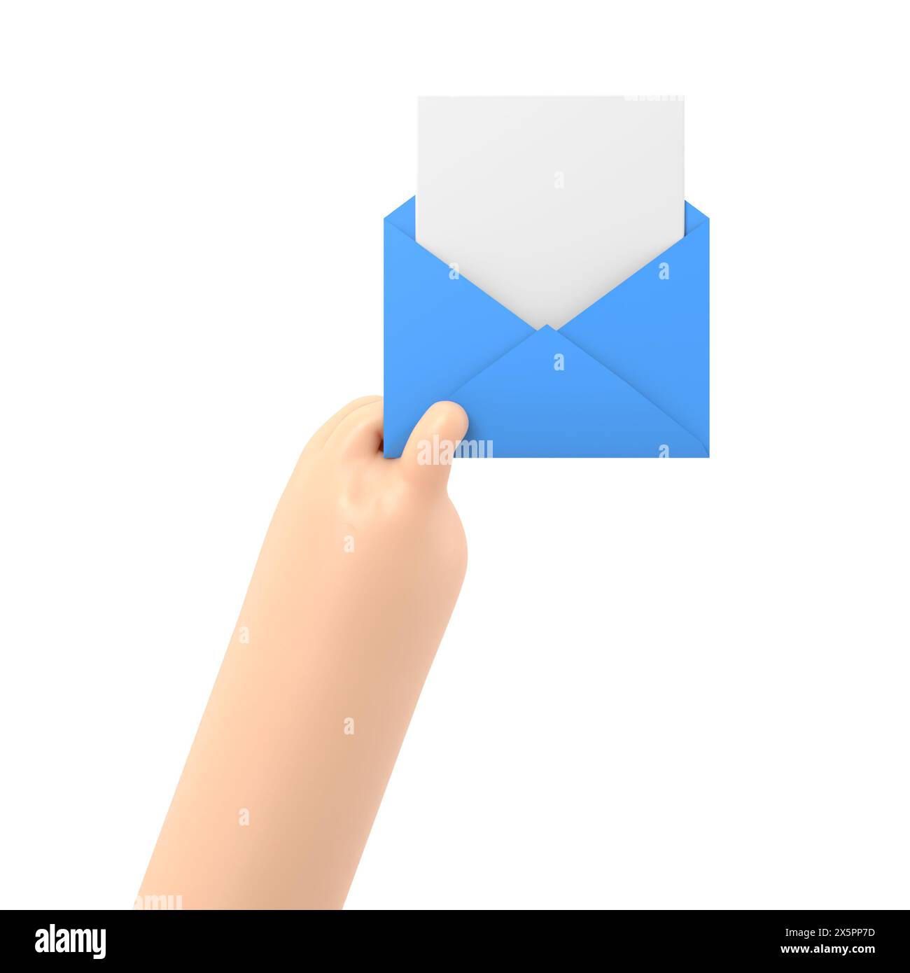 Envelope holding in the hand. Email message concept, sending. Postman ...
